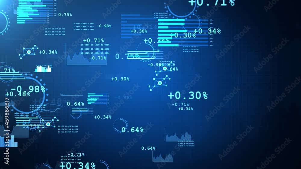 Vidéo Stock 4K Graphs and charts across a screen showing data ...