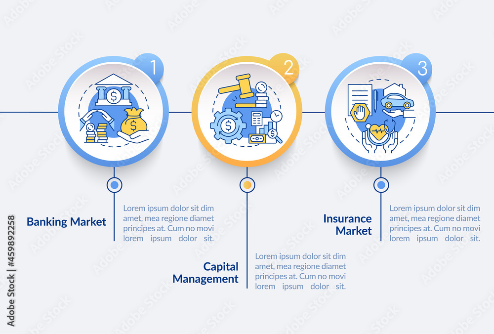 Banking market vector infographic template. Financial law spheres ...