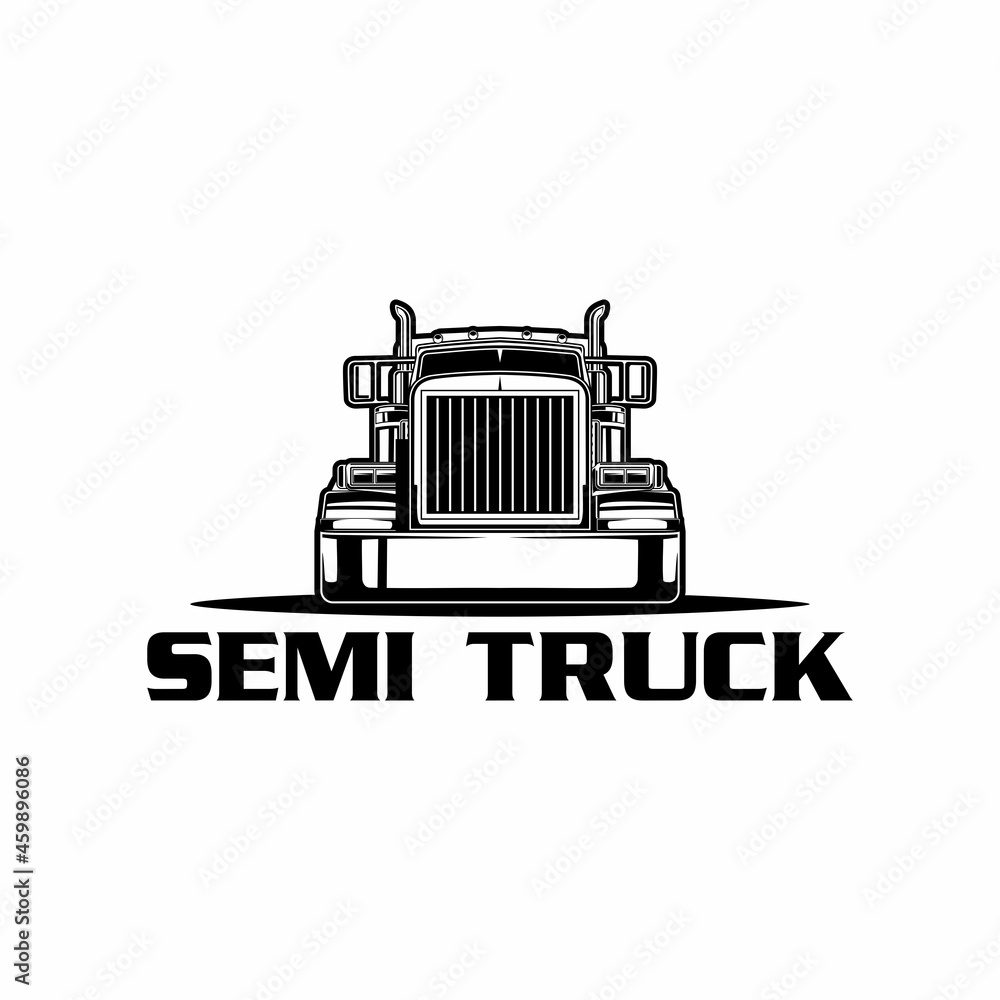 semi truck front view logo Stock Vector | Adobe Stock