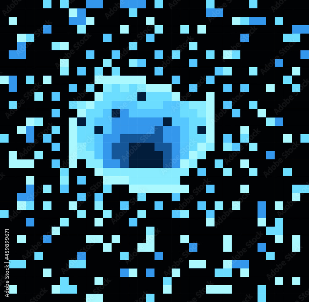 Black Hole Pixel Art isolated on white Background. Vector illustration ...