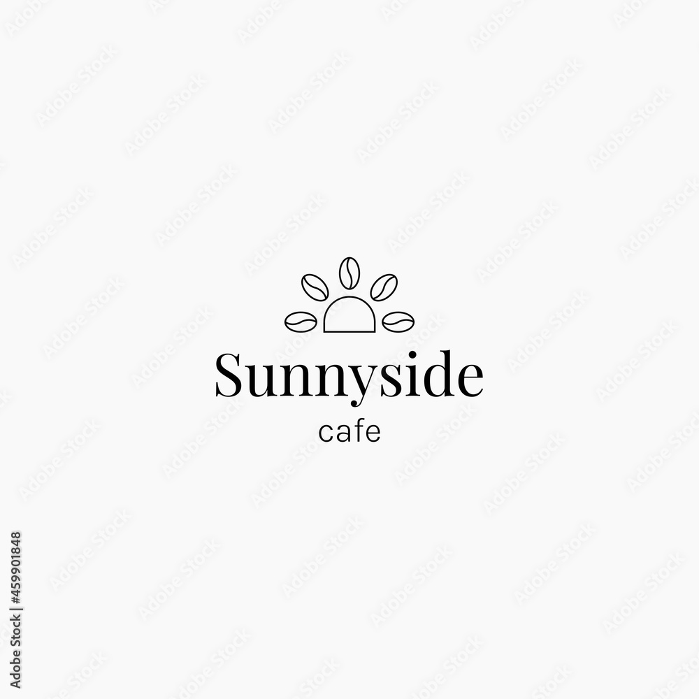 sun and coffee logo design suitable for cafe business Stock Vector ...