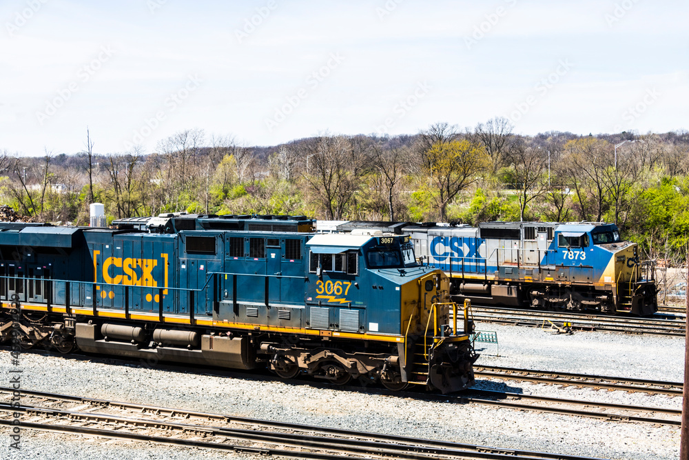 CSX Locomotive Train. CSX operates a Class I railroad in the US. Stock ...