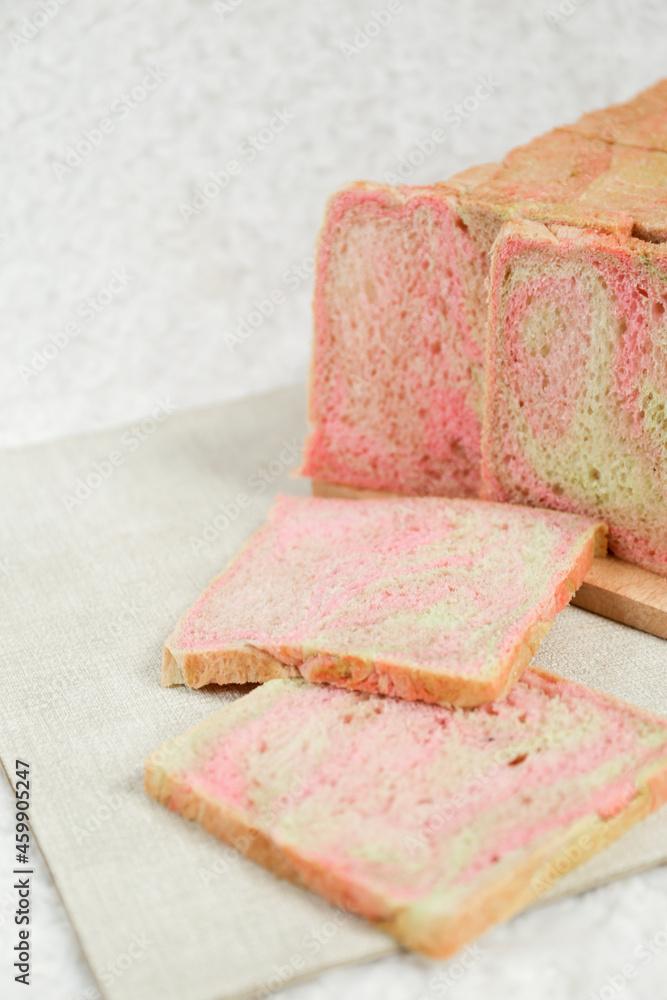 Rainbow on toasted bread. Rainbow bread toast. Stock Photo | Adobe Stock