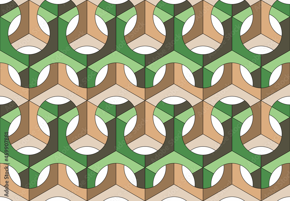 Seamless vector 3D pattern with optical illusions. Cubes. Op Art ...