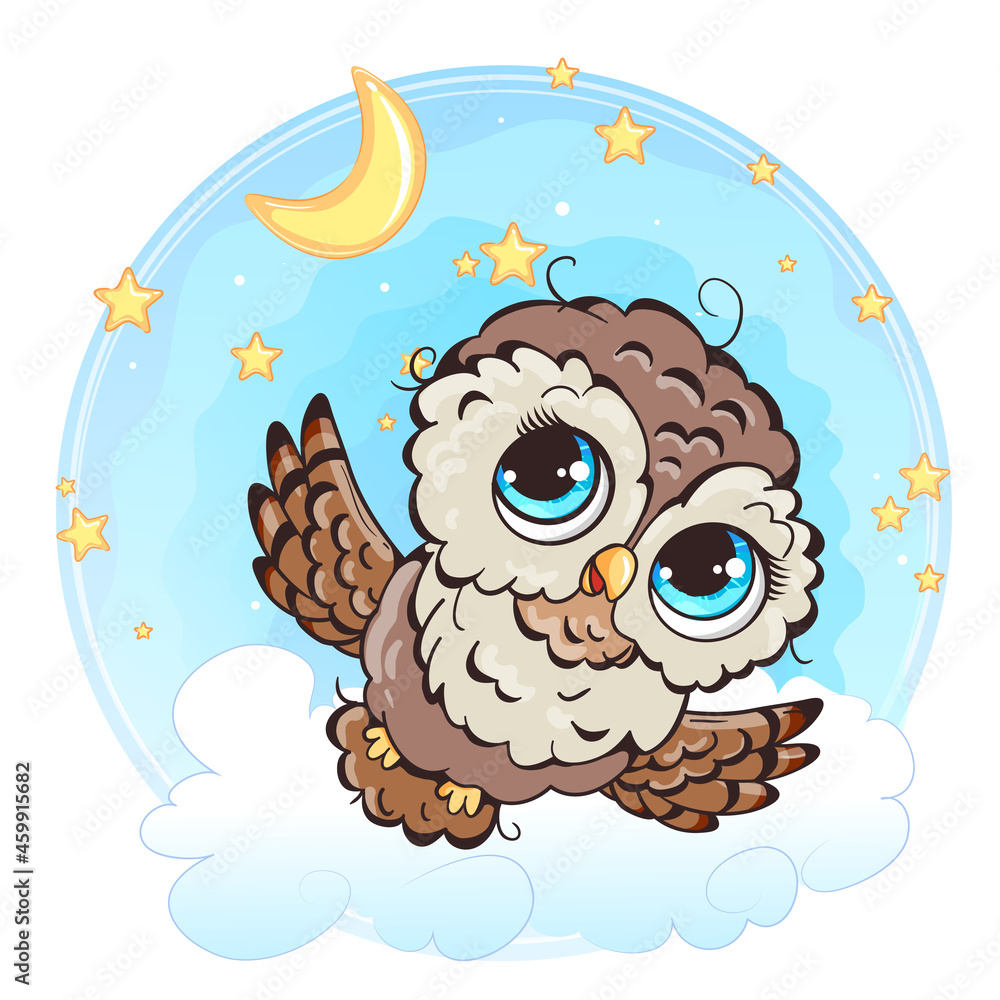 Little owl. Clipart for nursery poster, t-shirt print, kids apparel ...