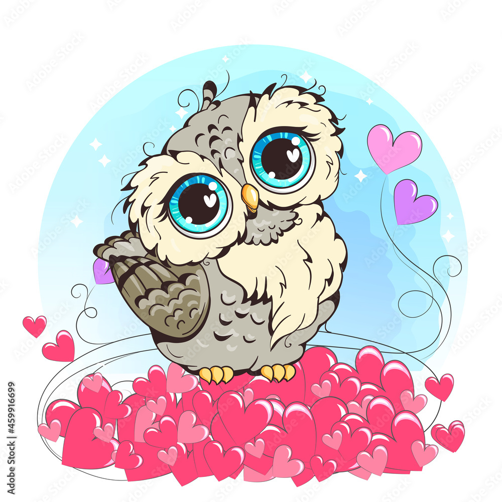 Little owl. Clipart for nursery poster, t-shirt print, kids apparel ...