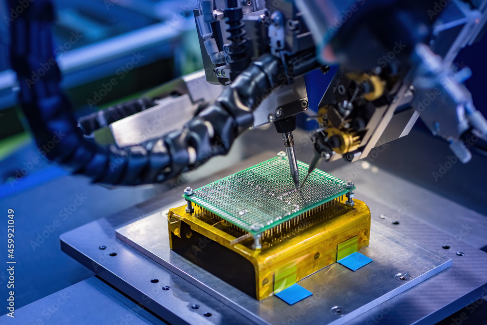 Soldering transistor microcircuit. Creation microprocessor ...