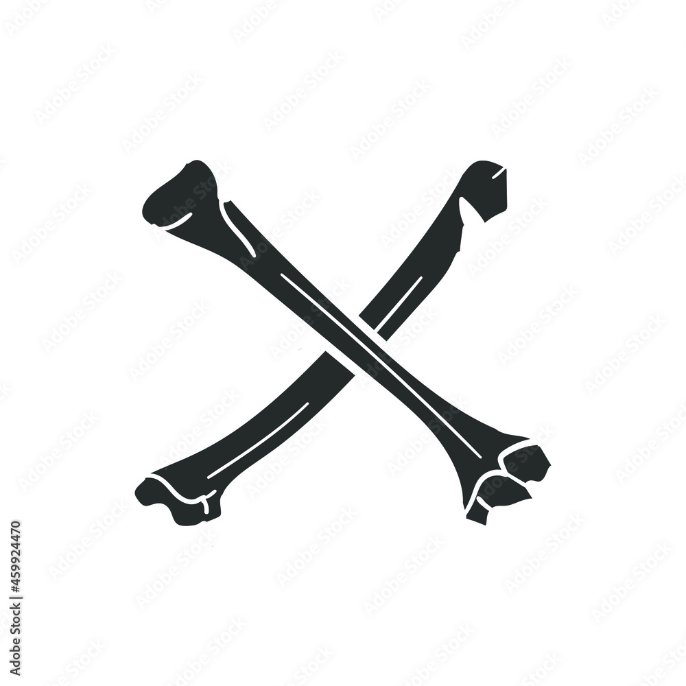 Cross Bones Icon Silhouette Illustration. Skeleton Vector Graphic ...