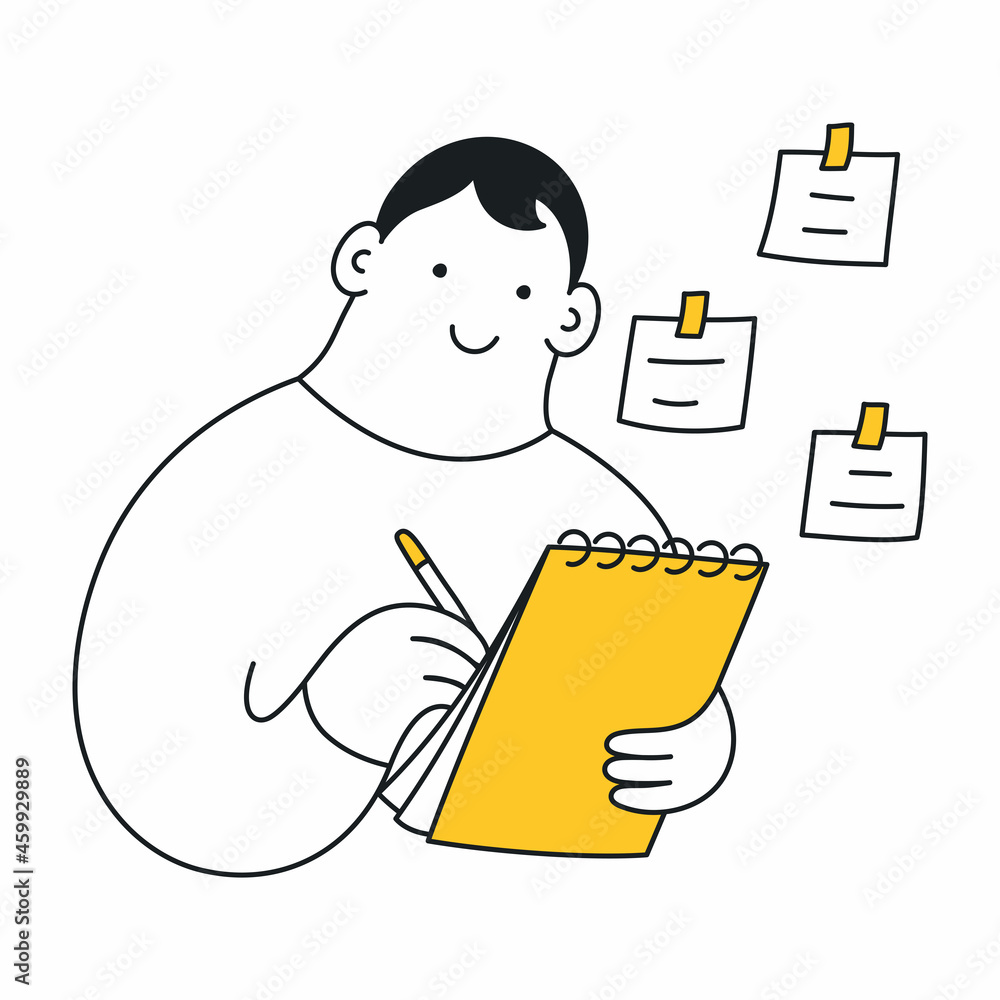 Person Writing Cartoon