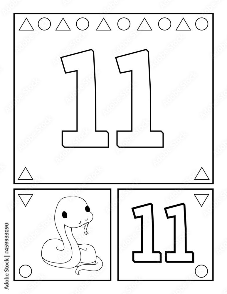 Number eleven, numbers coloring book for toddlers, activities, For ...