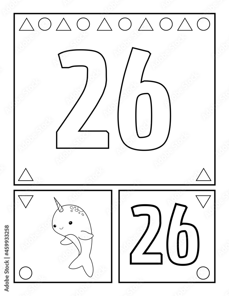 Number twenty-six, numbers coloring book for toddlers, activities, For ...