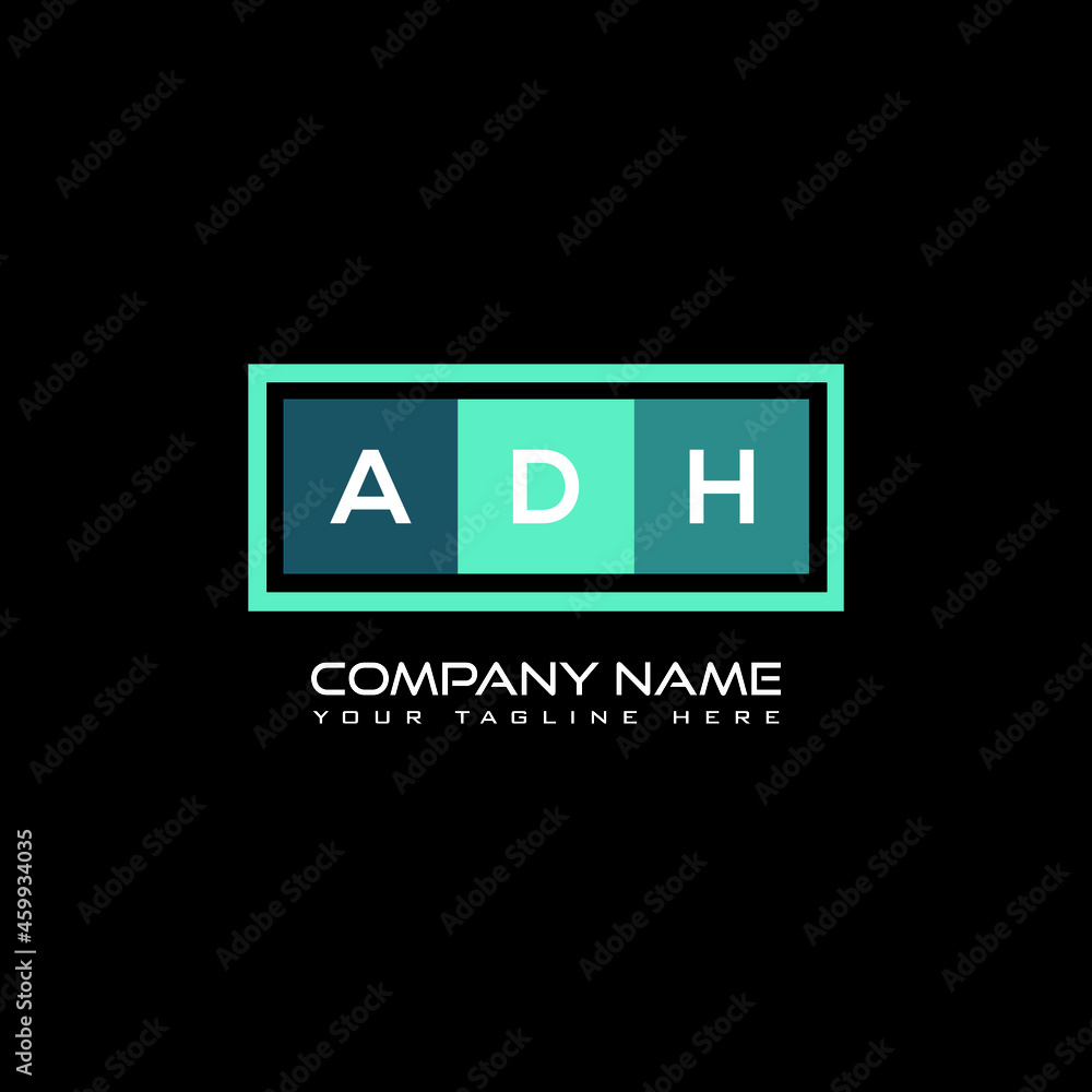 ADH letter logo design on white background.ADH creative initials letter ...