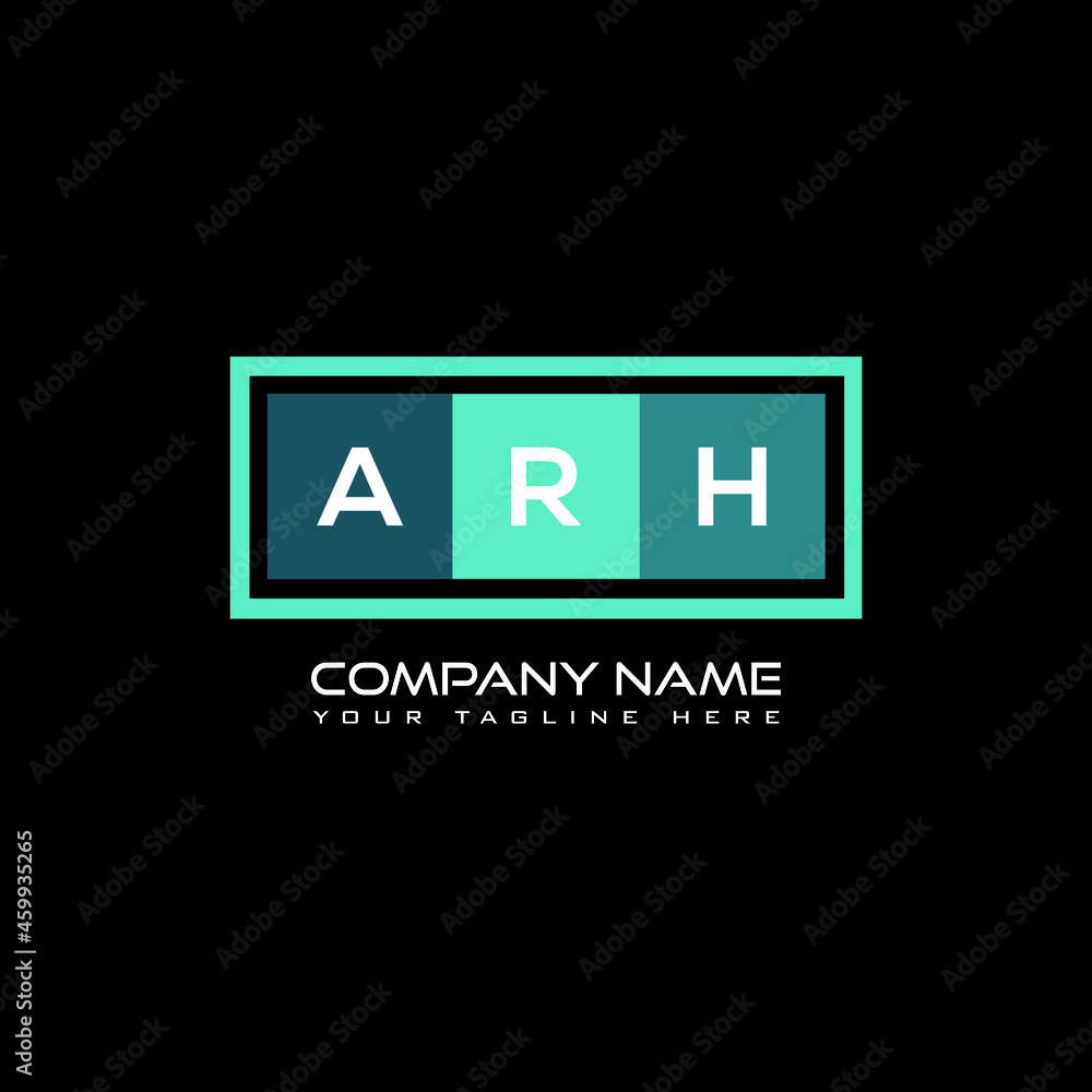 ARH letter logo design on white background.ARH creative initials letter ...