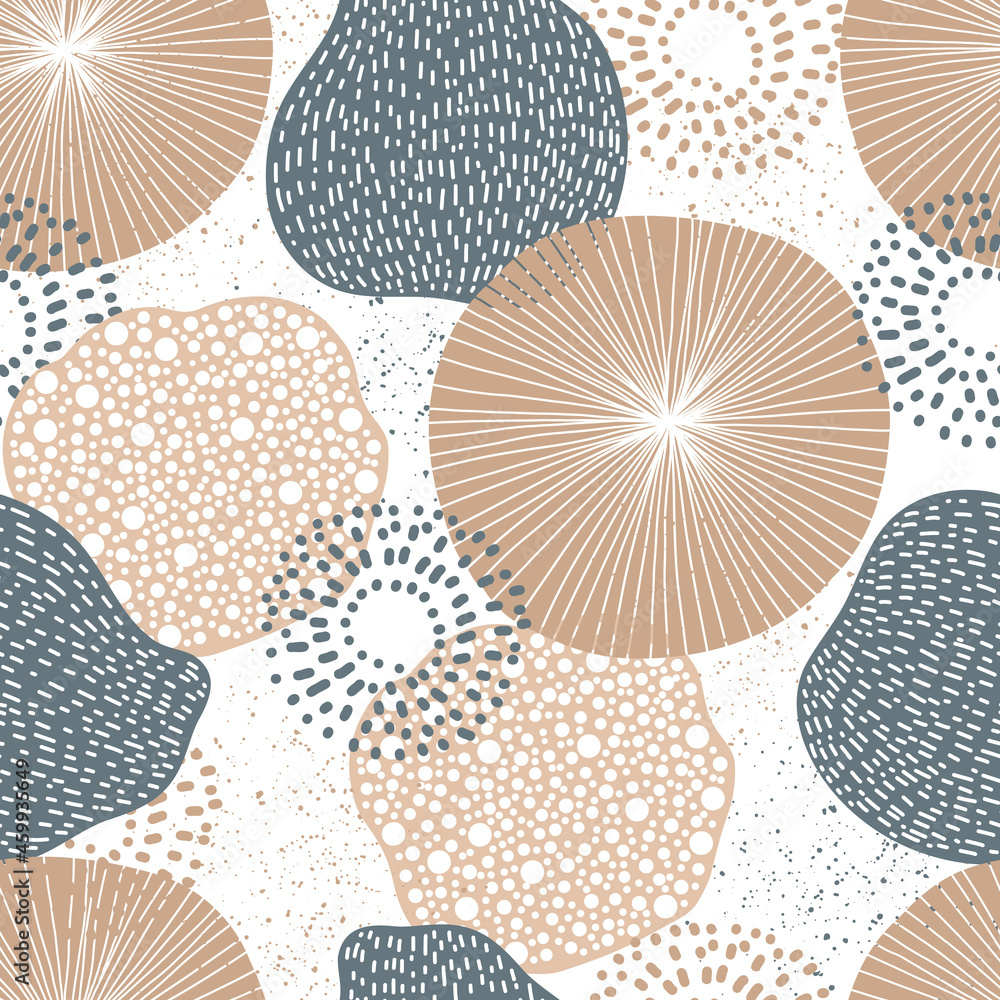 Seamless trend pattern outline hand drawn vector. Fabric modern print ...