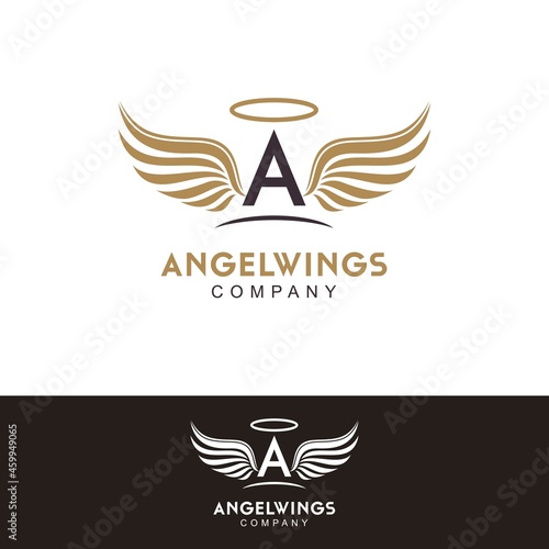 Initial Letter A and Angel Wings logo design inspiration Stock Vector ...