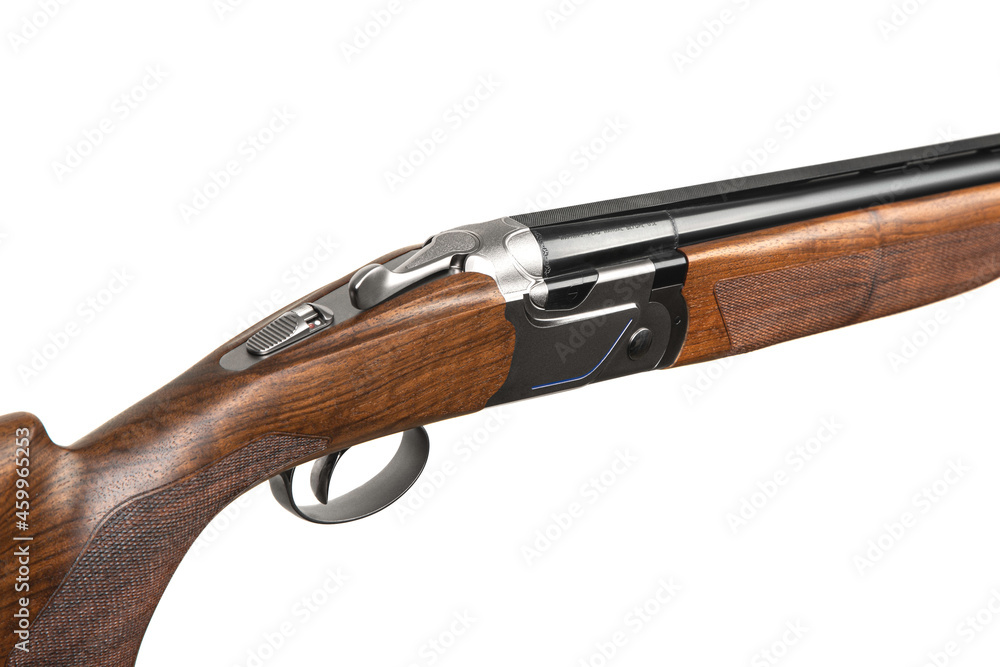 Hunting double-barrelled gun on a white background. Double Shotgun ...