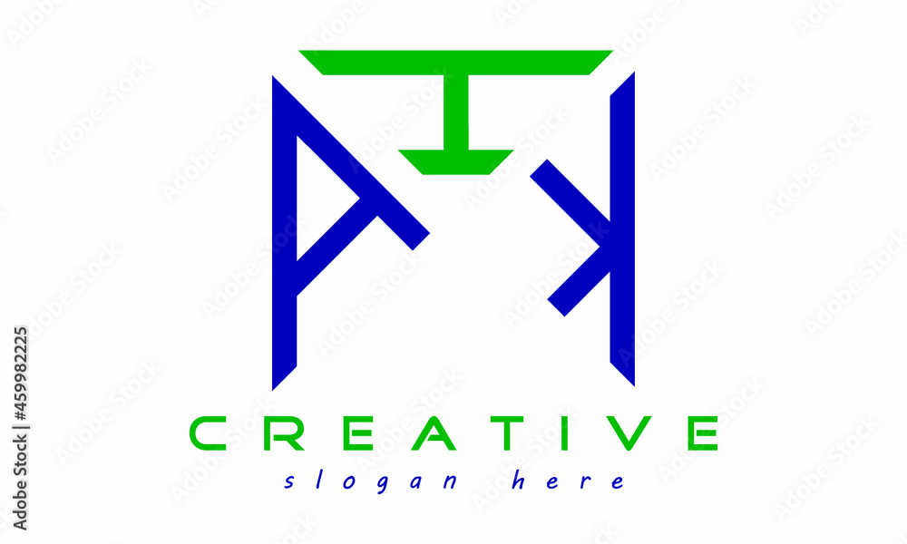 geometric monogram letters AHK logo design vector, business logo, icon ...