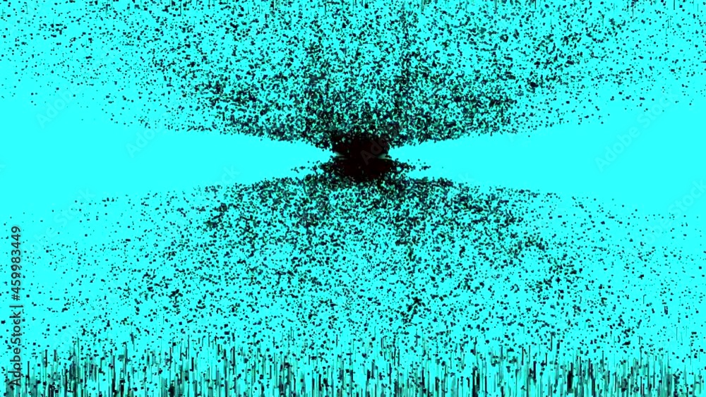 Stockvideo Swarm of particles moving on black dot. Design. Attack of ...