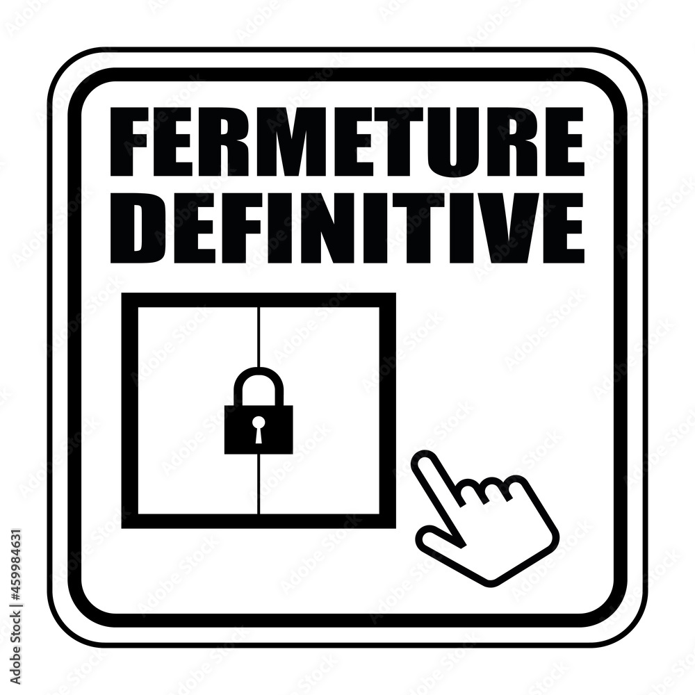 Logo fermeture définitive. Stock Vector | Adobe Stock
