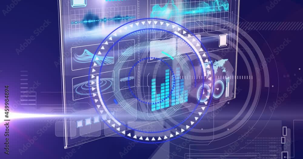 Animation of circle rotating over scientific graph and data Stock Video ...