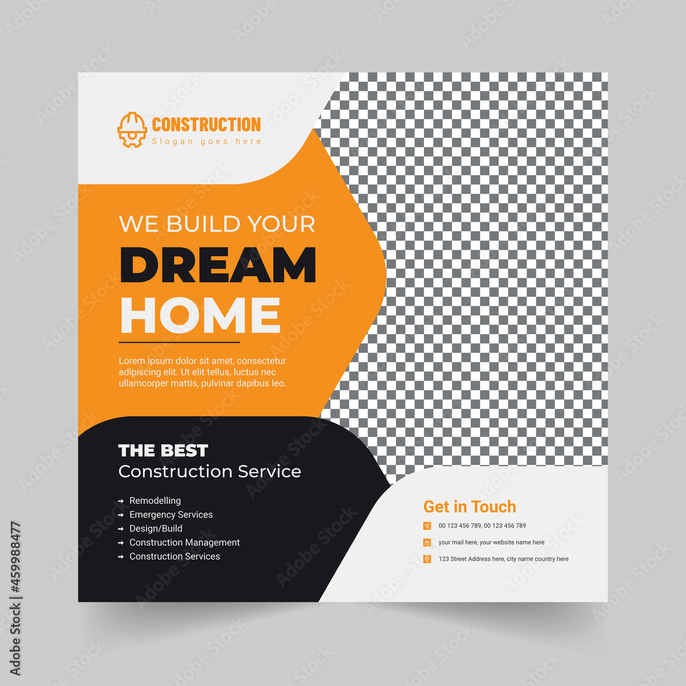 Construction Agency We Build Your Dream Home Banner or Real Estate ...