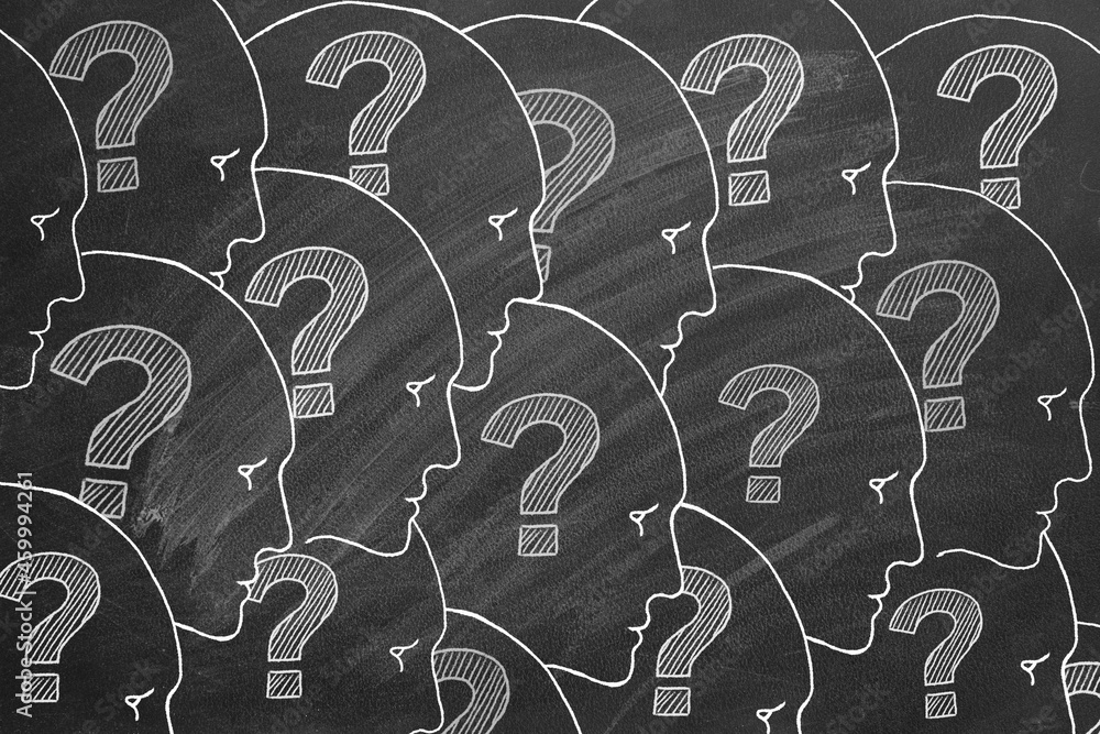 FAQ. Frequently Asked Questions. Conceptual illustration. Human faces ...