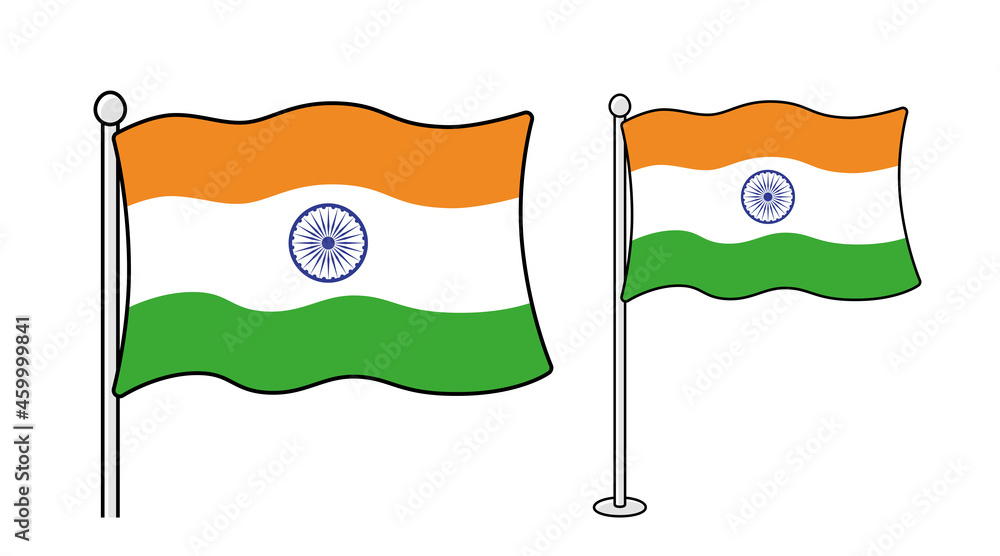 India flag isolated cartoon vector icons Stock Vector | Adobe Stock