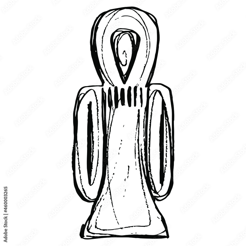 Ancient Egyptian sacred symbol Tyet. Knot of Isis or girdle of Isis ...