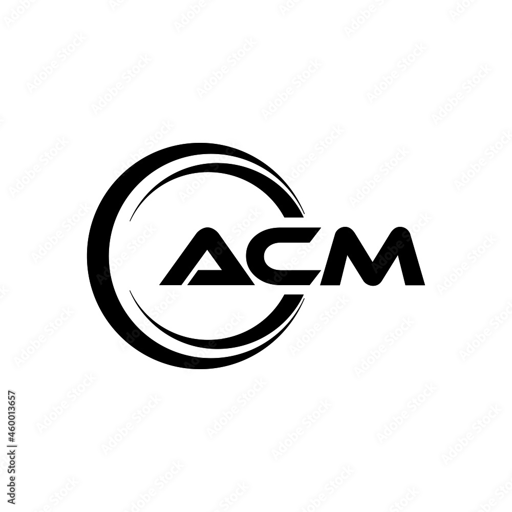 ACM letter logo design with white background in illustrator, vector ...