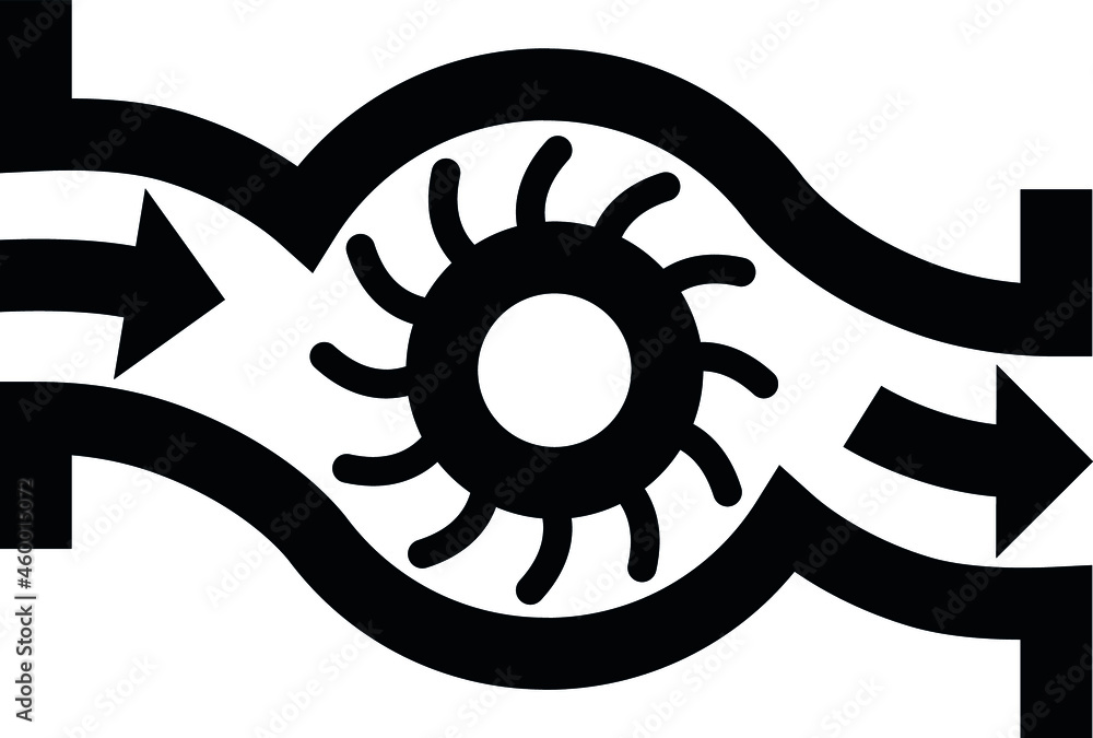 Water pump sign with turbine and direction arrows Stock Vector | Adobe ...