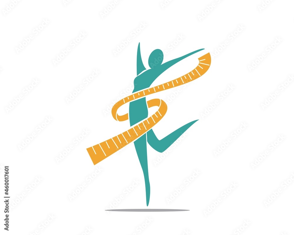 Vetor de women weight loss silhouette logo designs simple for slim and ...