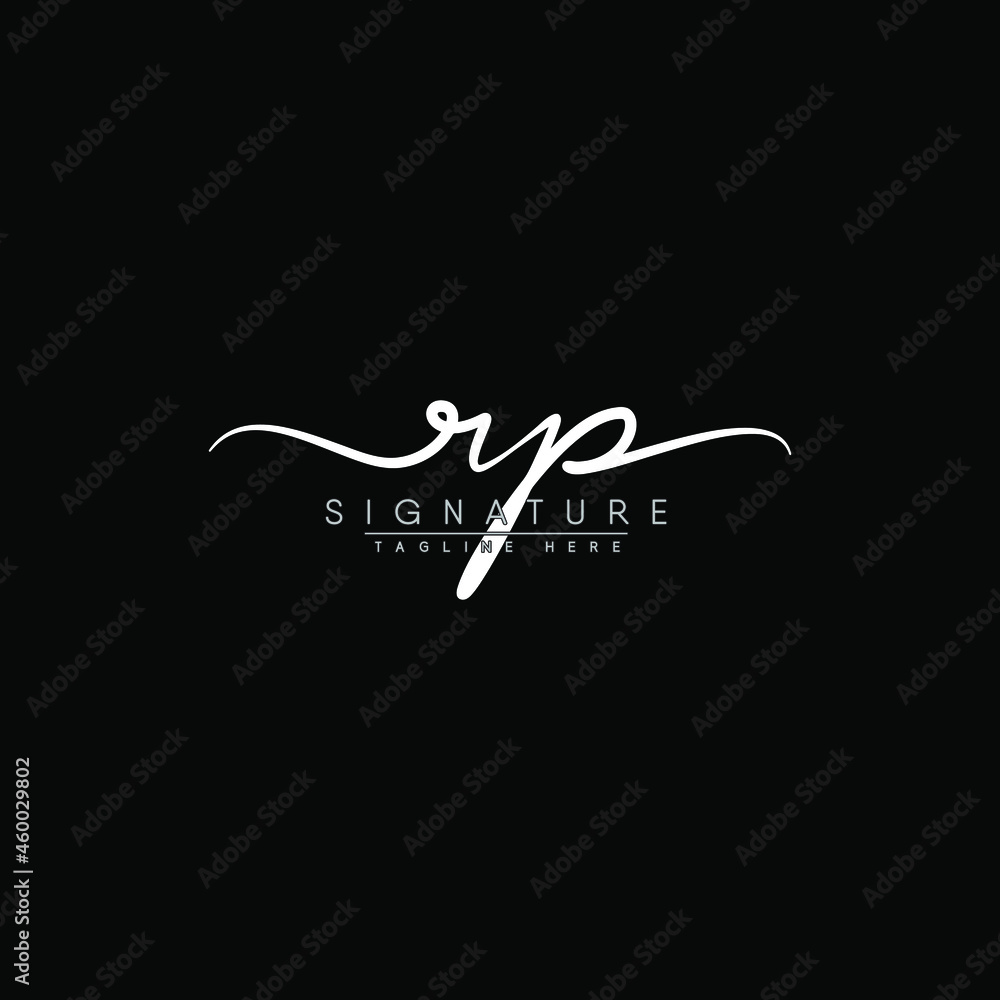 Initial Letter RP Logo - Handwritten Signature Logo Stock Vector ...