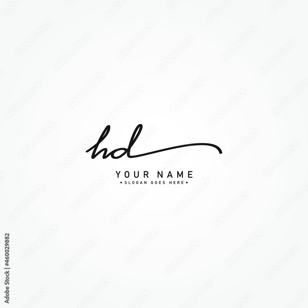 Initial Letter HD Logo - Hand Drawn Signature Logo Stock Vector | Adobe ...