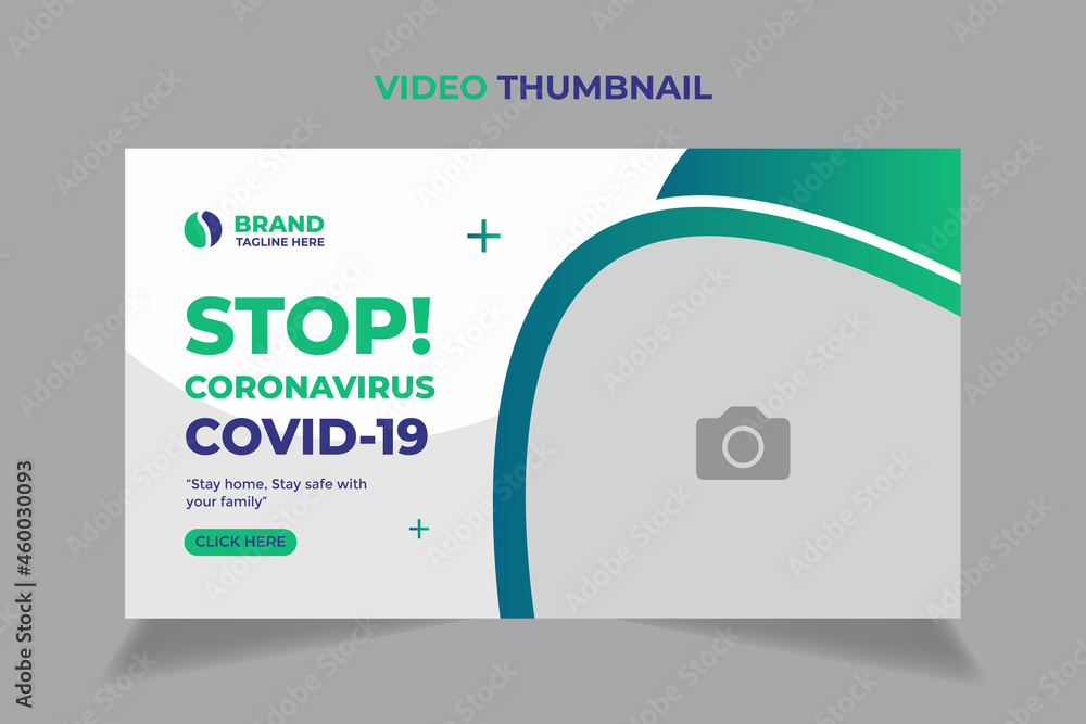 Covid-19 Editable video thumbnail and web banner design. Medical ...