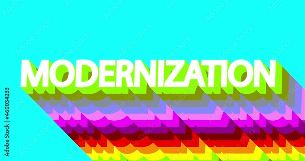 Vídeo do Stock: Modernization. 4k animated text with long layered ...