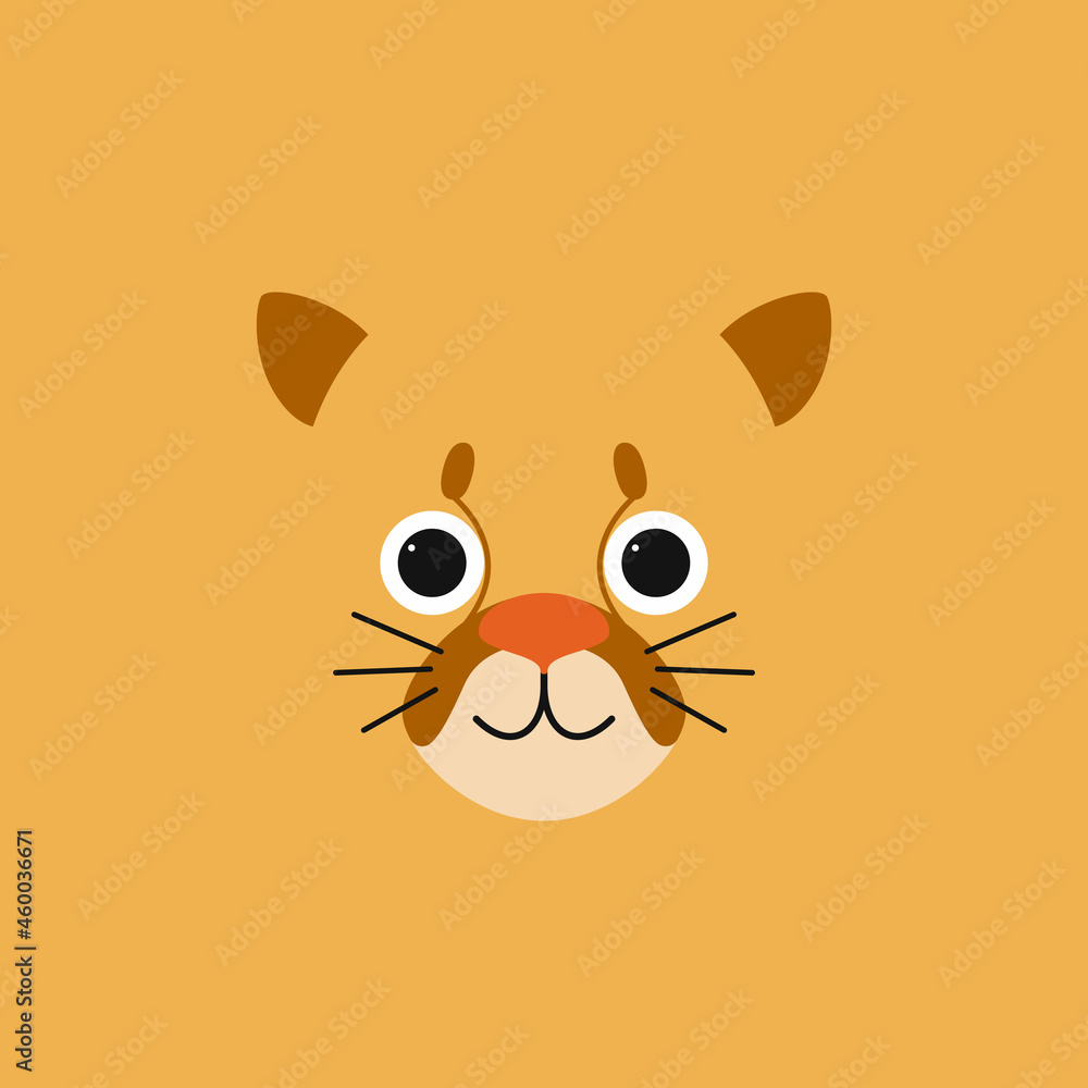 Cute baby puma cartoon. Vector illustration isolated on a colored ...