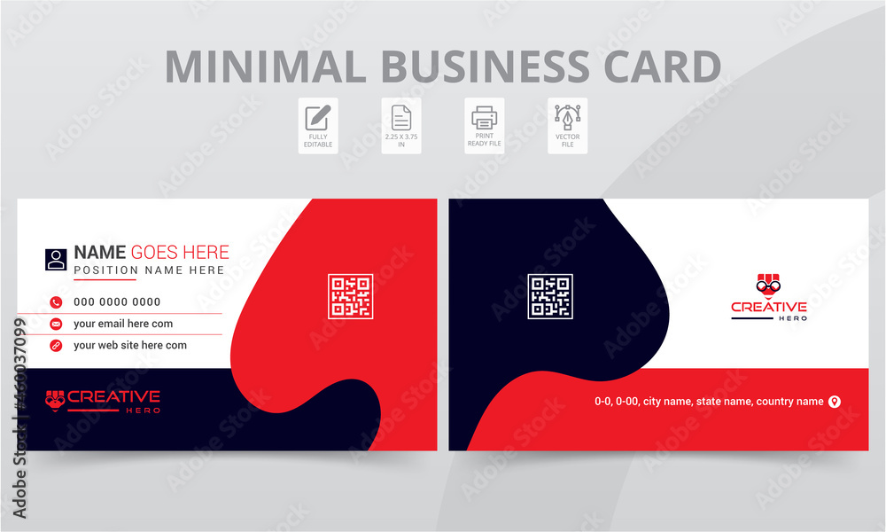 Professional Two-sided Business Card Print Templates Layout Design ...