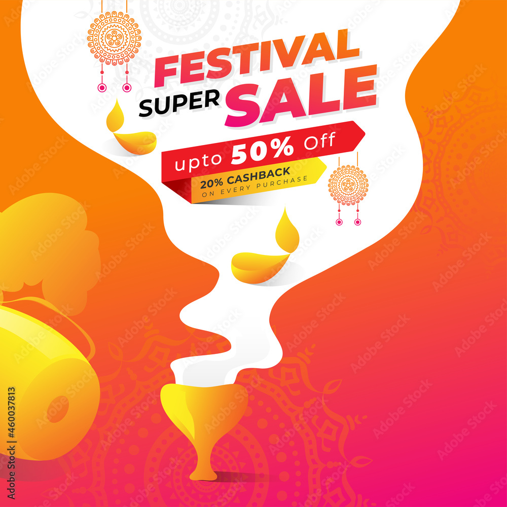Indian Festival Offer Background Design Layout Template Vector ...