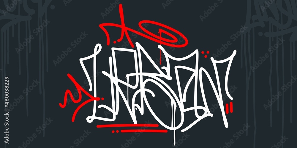 Abstract Handwritten Hip Hop Street Art Graffiti Style Word Urban ...