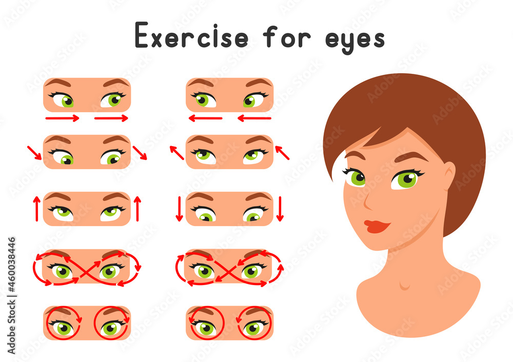 A set of exercises for the eyes. For better vision, relaxation ...