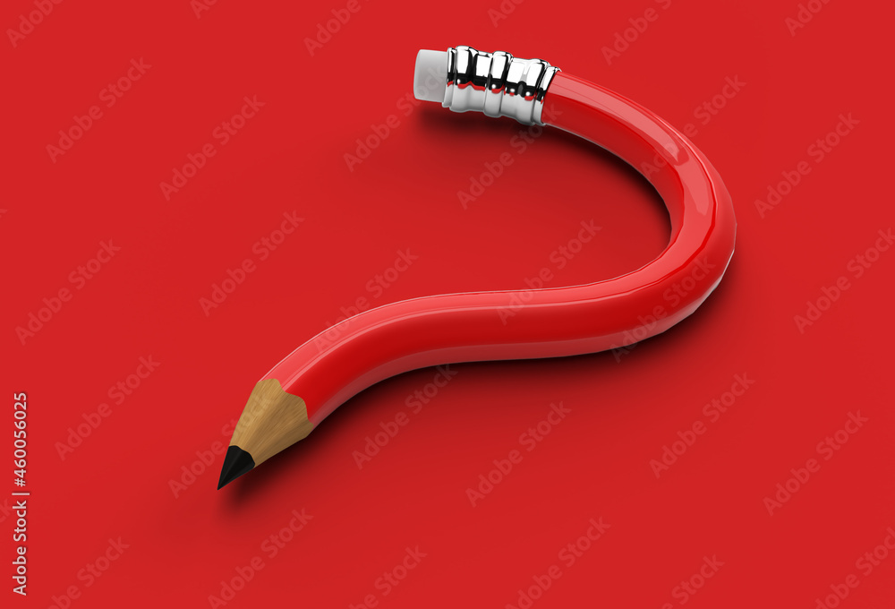 3D Render Pencil Question Mark Pen Tool Created Clipping Path Included ...