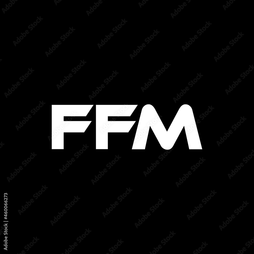 FFM letter logo design with black background in illustrator, vector ...