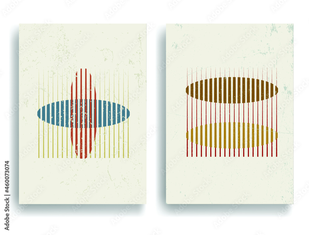 Poster with various geometrical elements in modern art style . Minimal ...