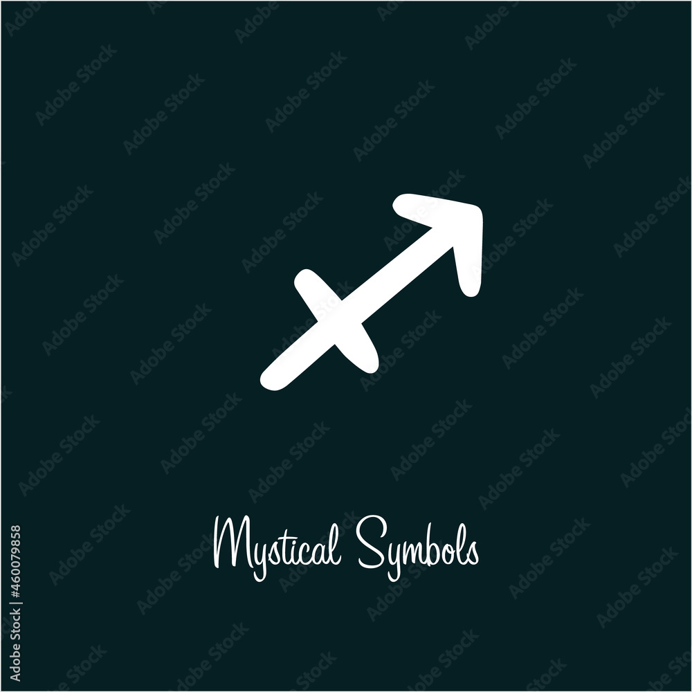 Mystical spiritual symbol Sagittarius arrow, style old school, tattoo ...