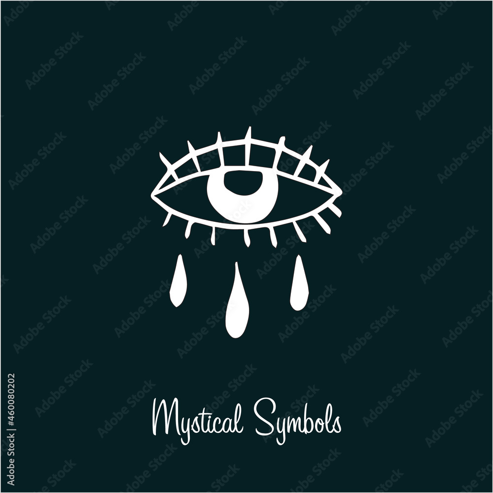 Mystical spiritual symbol tears eye, style old school, tattoo, icon ...