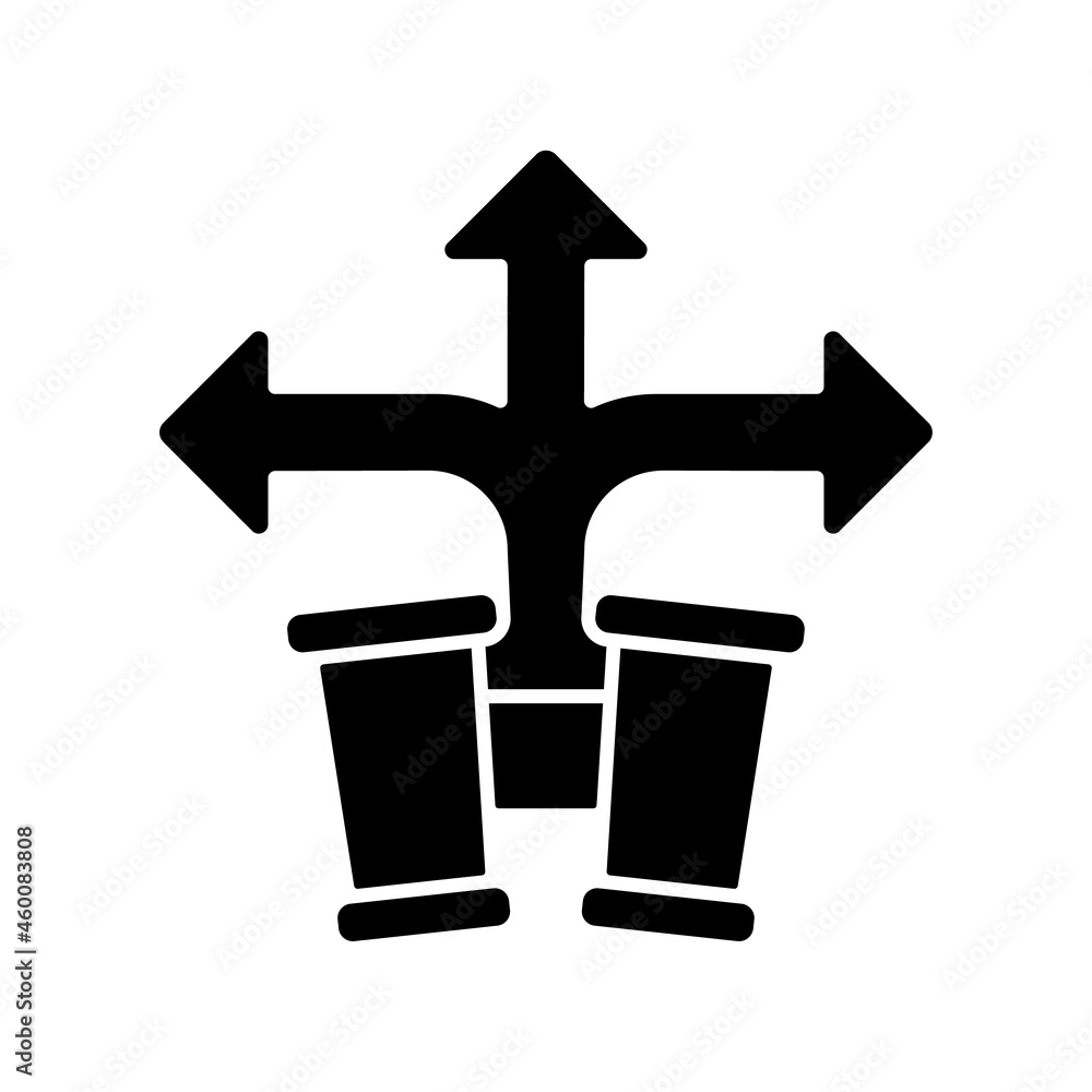 Developing foresight black glyph icon. Strategic planning and ...