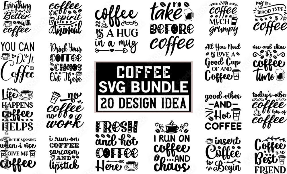 coffee svg bundle Stock Vector | Adobe Stock