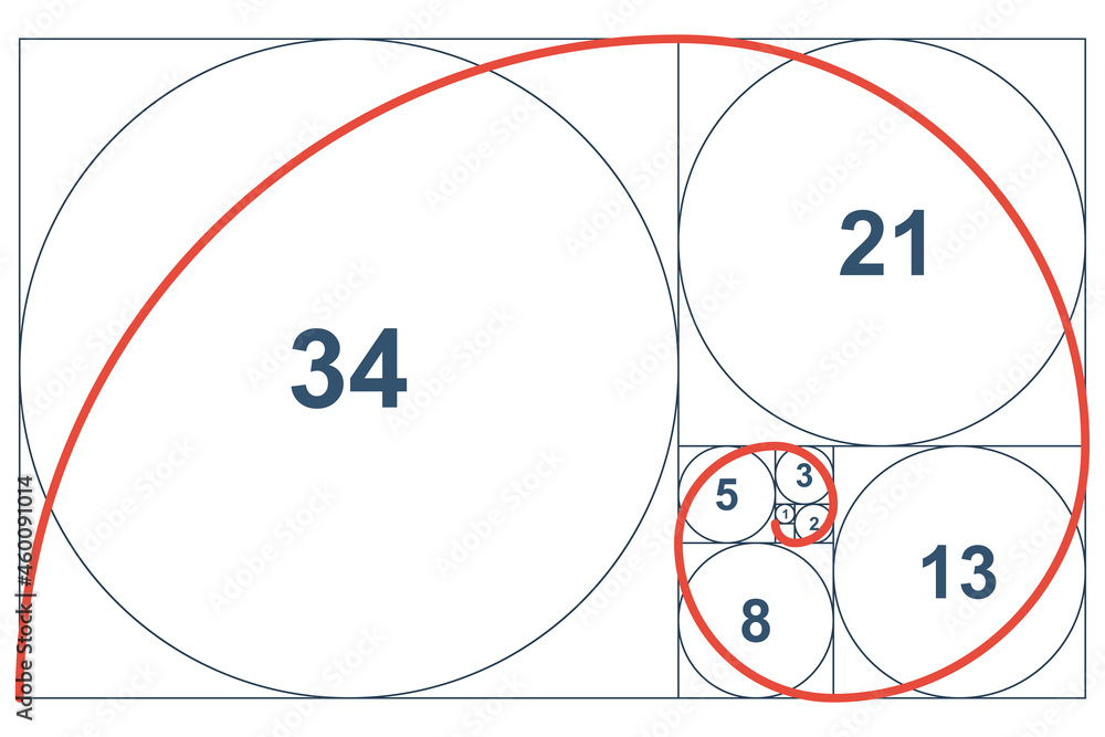 Spiral Fibonacci. Geometric proportion. Fibonacci numbers. Balance and ...