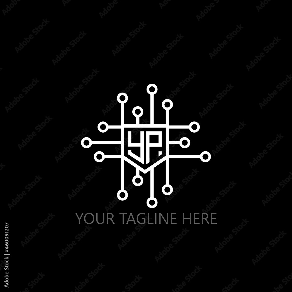 YP letter logo design on black background.YP creative initials letter ...