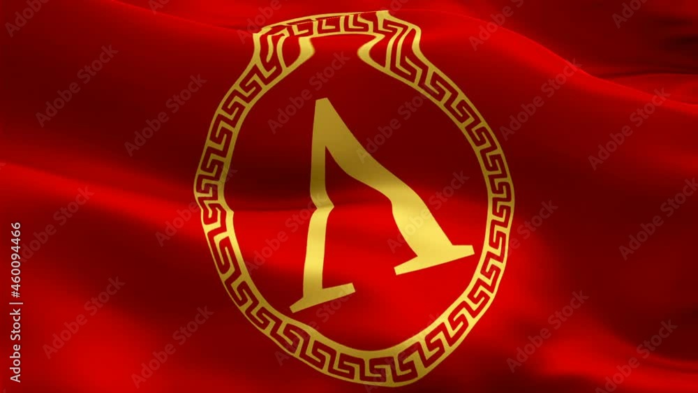 Sparta flag video waving in wind. Realistic Spartan Flag background ...
